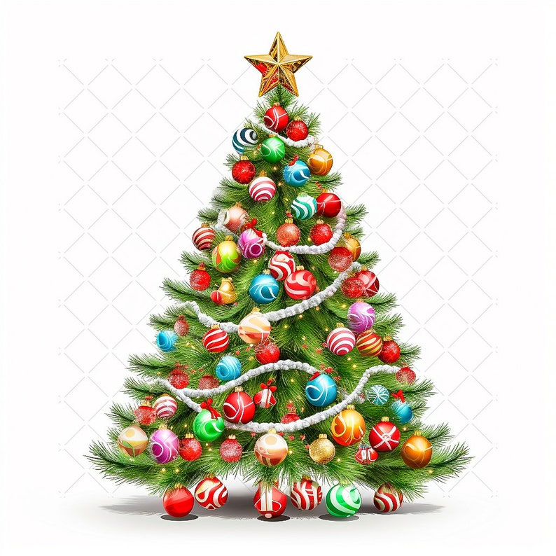 Illustrations Christmas Trees Bundle Clipart, 10 High Quality Jpgs ...