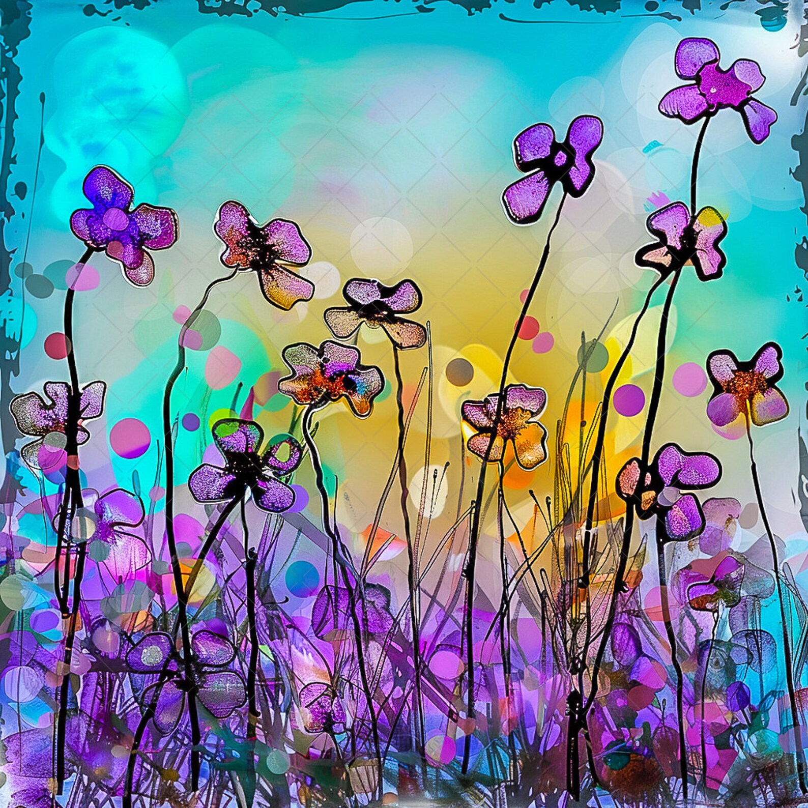 Wild Flowers Bundle Clipart, 10 High Quality JPG, Watercolor Flowers ...