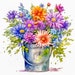 Watercolor Aster Flowers Bouquet Bundle Clipart, 10 High Quality Jpgs ...
