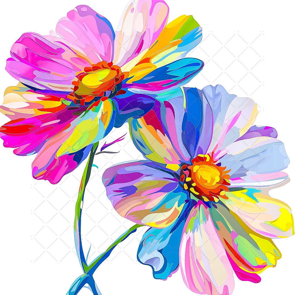 Single Flower Bundle Clipart, 10 High Quality Jpgs, Watercolor Flower ...