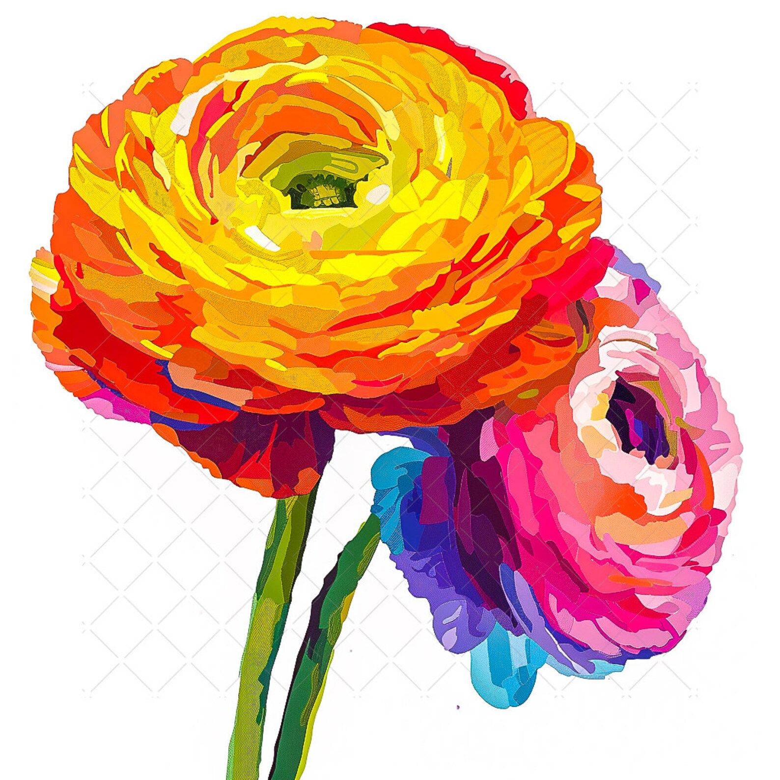 Single Flower Bundle Clipart, 10 High Quality Jpgs, Watercolor Flower ...