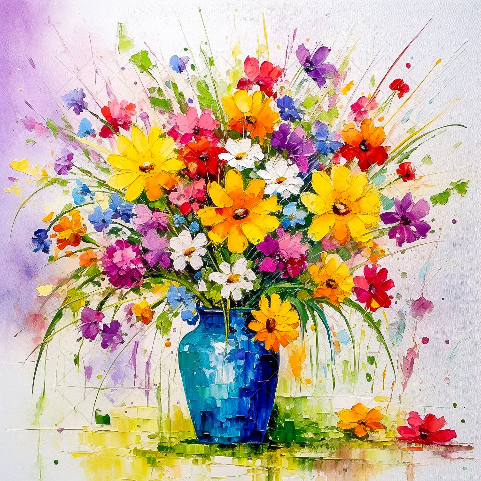 Wild Flowers Bundle Clipart, 10 High Quality Jpgs, Watercolor Flower in ...