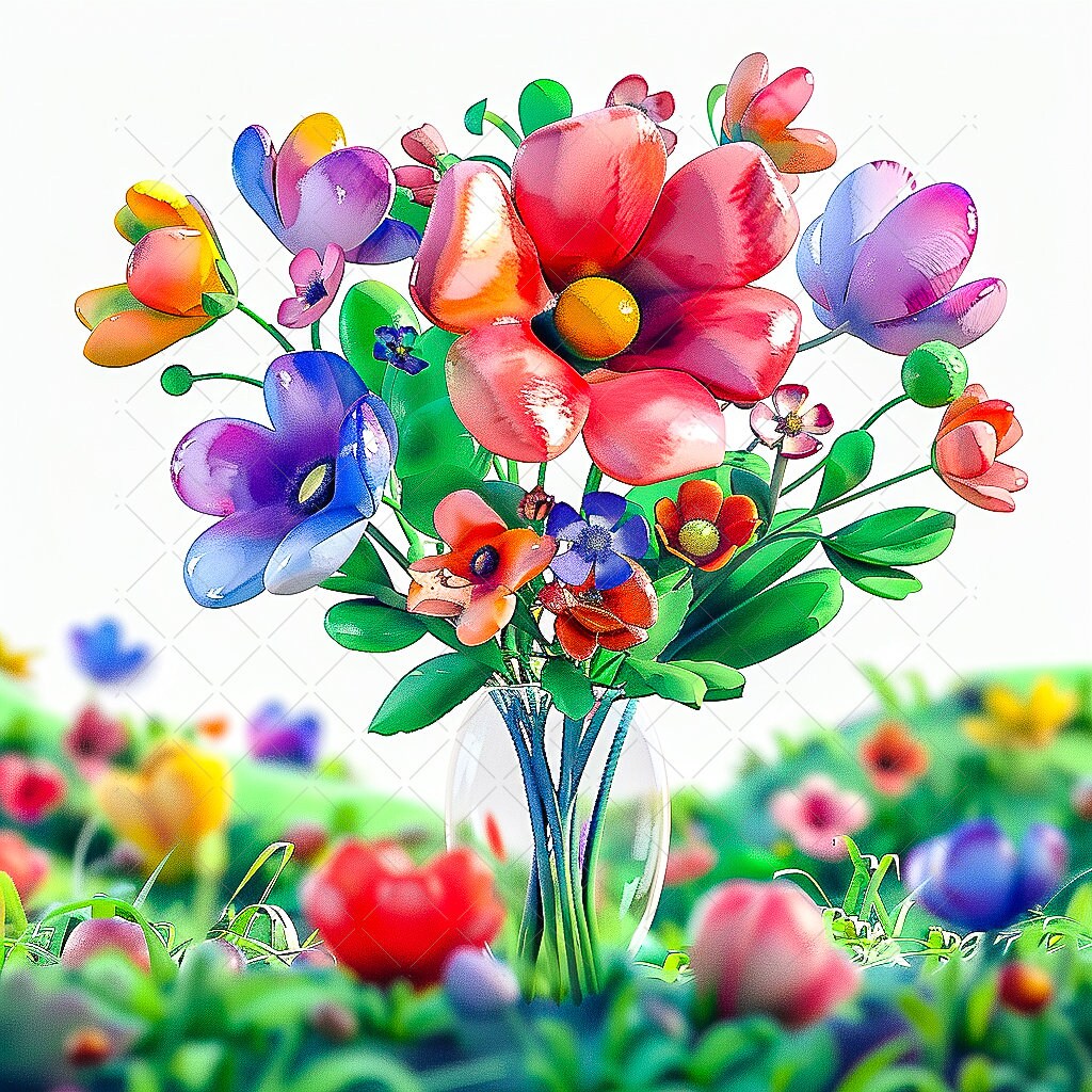 Animated Mixed Flowers Bouquet Bundle Clipart, 10 High Quality Jpgs ...