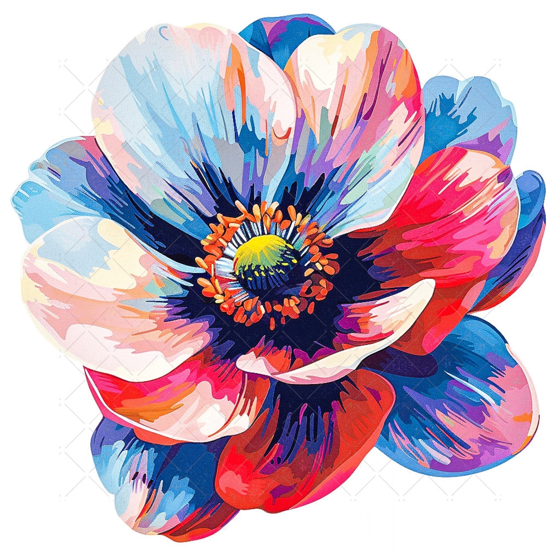 Single Flower Bundle Clipart, 10 High Quality Jpgs, Watercolor Flower ...