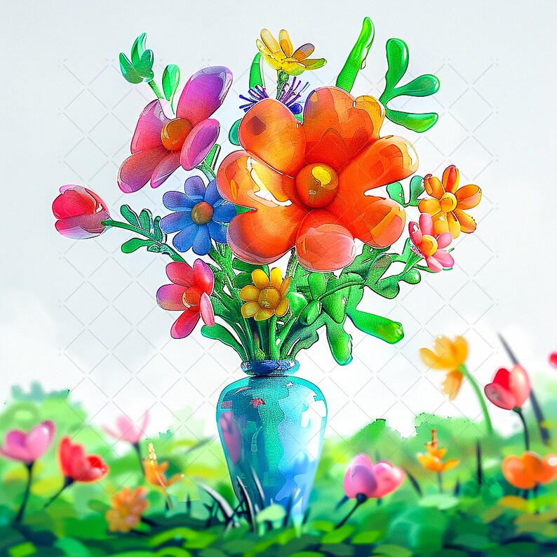 Animated Mixed Flowers Bouquet Bundle Clipart, 10 High Quality Jpgs ...