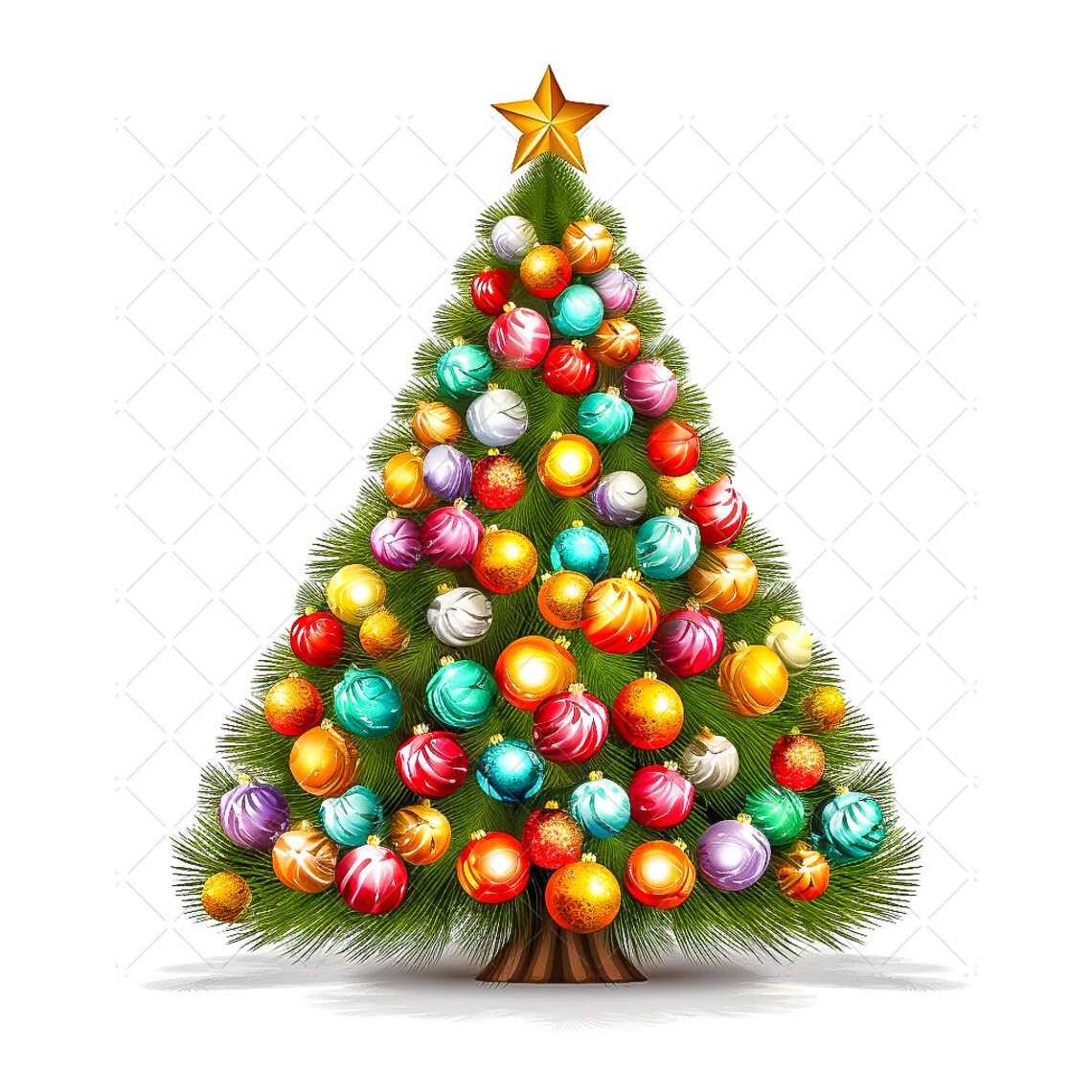 Illustrations Christmas Trees Bundle Clipart, 10 High Quality Jpgs ...