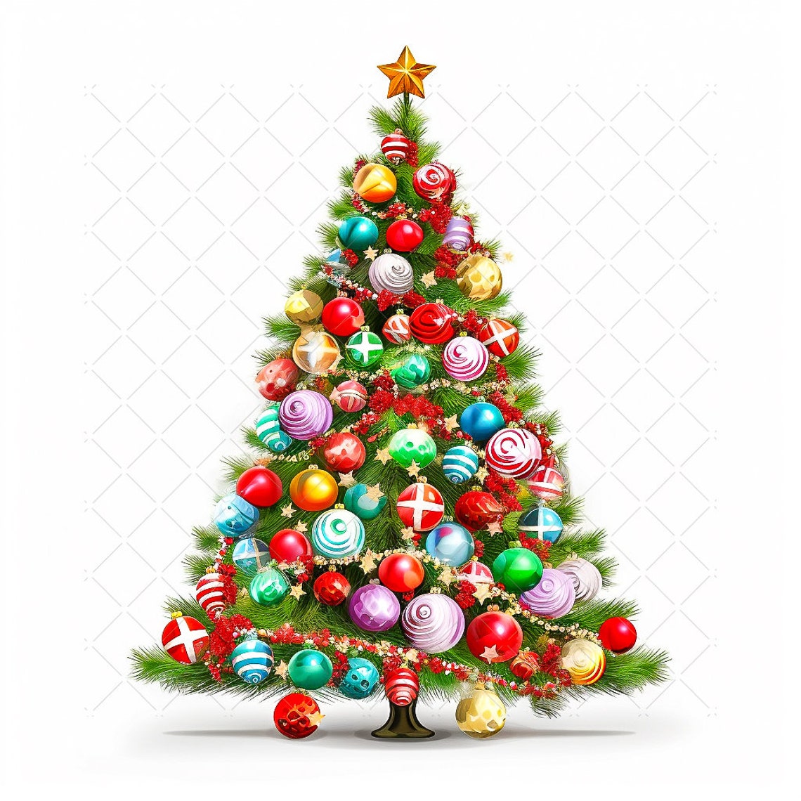 Illustrations Christmas Trees Bundle Clipart, 10 High Quality Jpgs ...