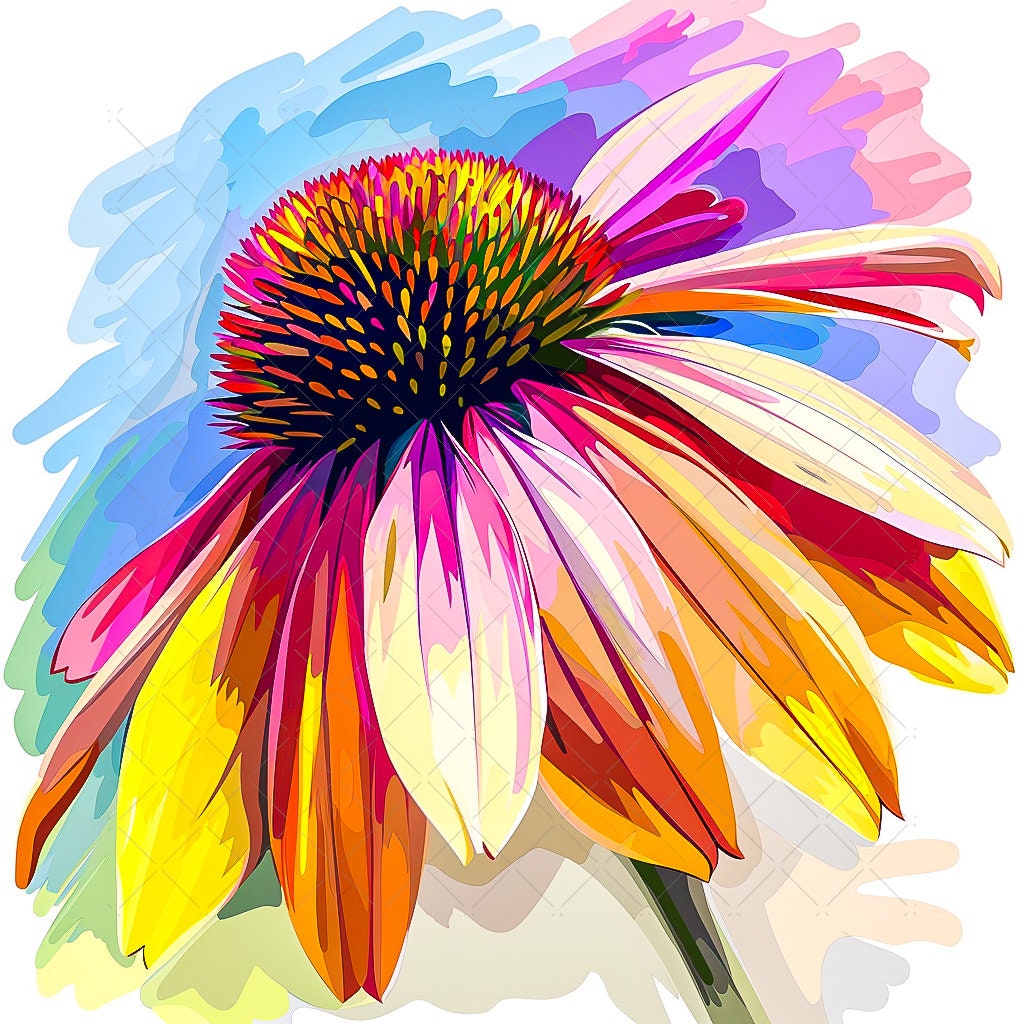 Single Flower Bundle Clipart, 10 High Quality Jpgs, Watercolor Flower ...