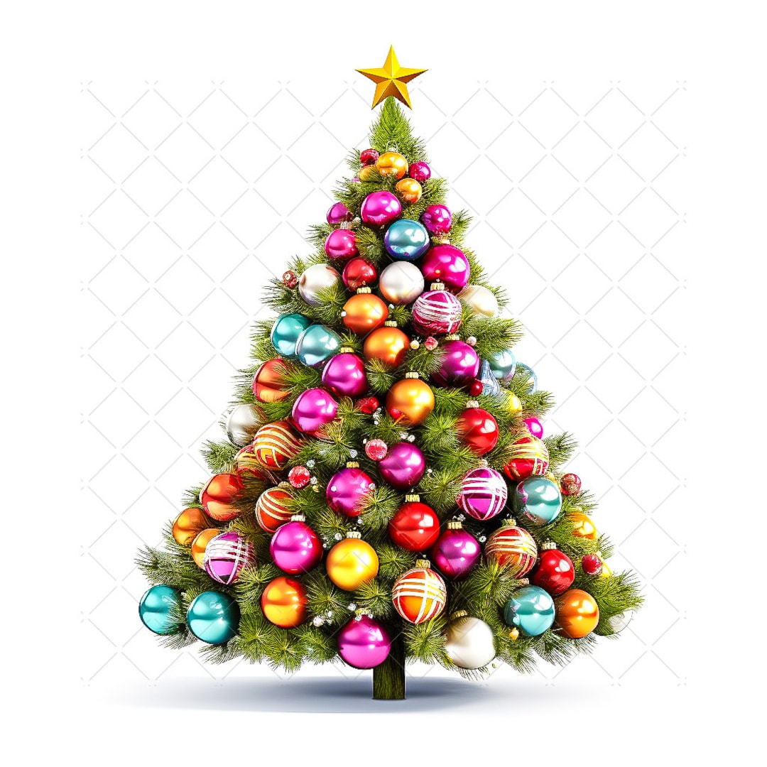 Illustrations Christmas Trees Bundle Clipart, 10 High Quality Jpgs ...