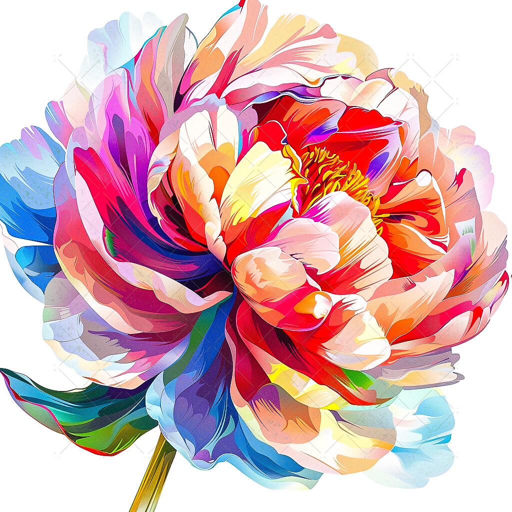 Single Flower Bundle Clipart, 10 High Quality Jpgs, Watercolor Flower ...