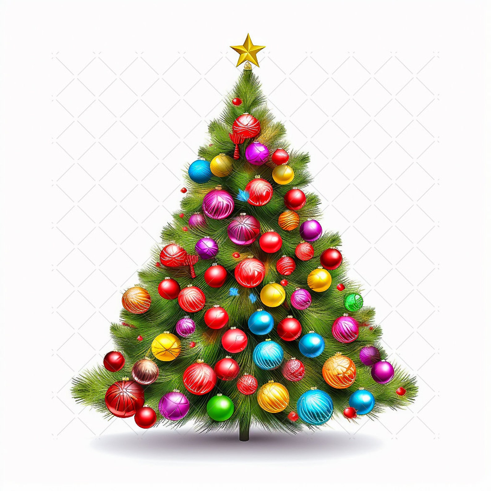 Illustrations Christmas Trees Bundle Clipart, 10 High Quality Jpgs ...