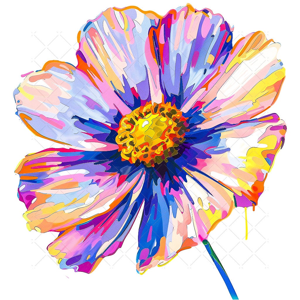 Single Flower Bundle Clipart, 10 High Quality Jpgs, Watercolor Flower ...