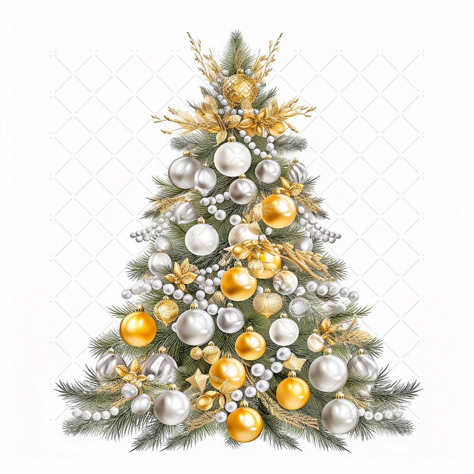 Illustrations Christmas Trees Bundle Clipart, 10 High Quality Jpgs ...