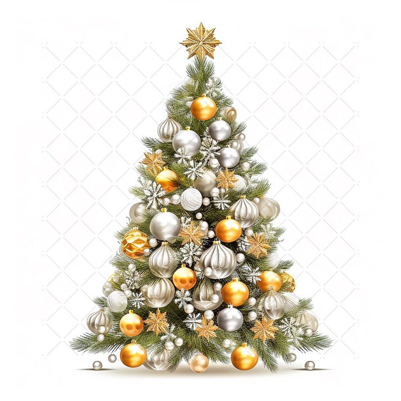 Illustrations Christmas Trees Bundle Clipart, 10 High Quality Jpgs ...