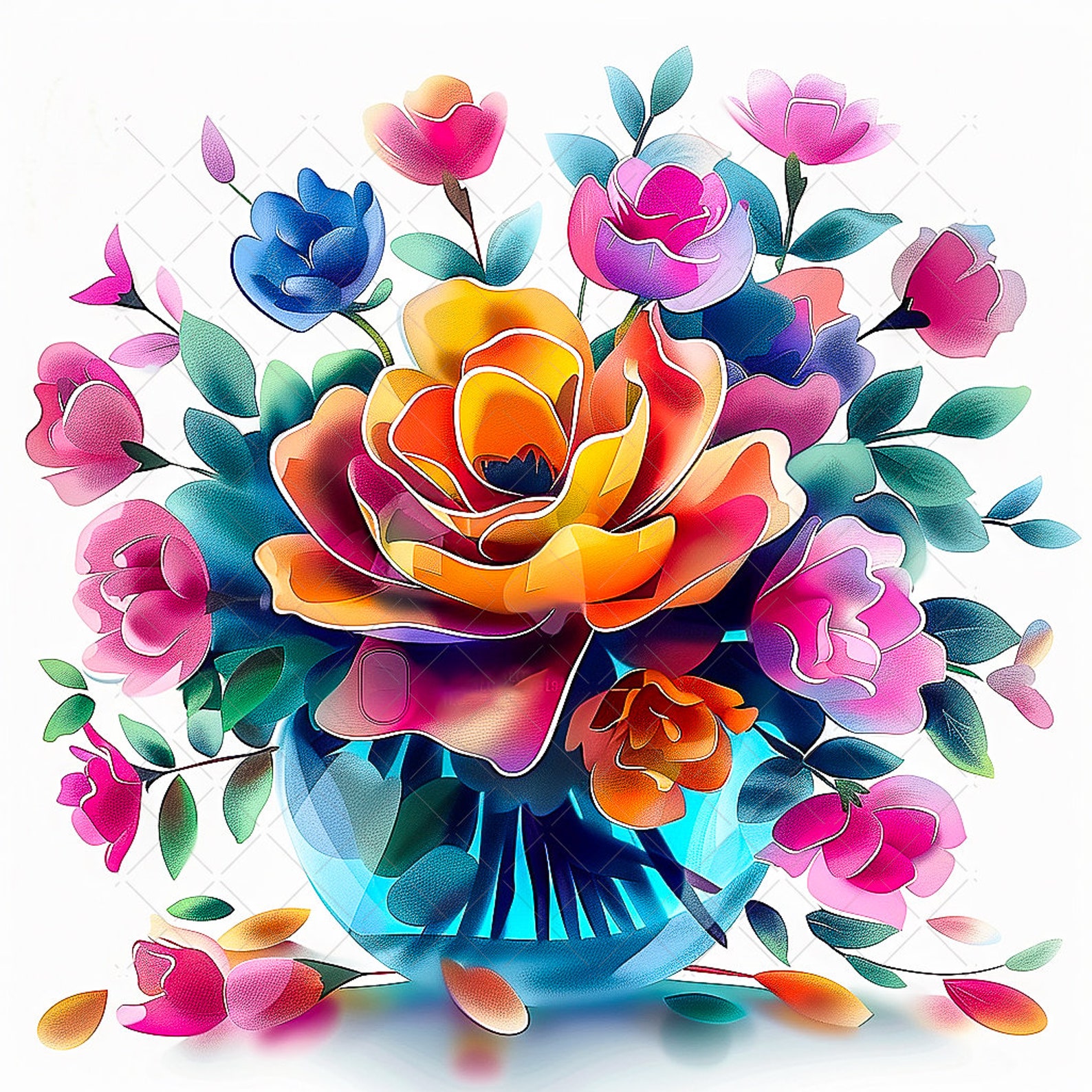 Animated Mixed Flowers Bouquet Bundle Clipart, 10 High Quality Jpgs ...