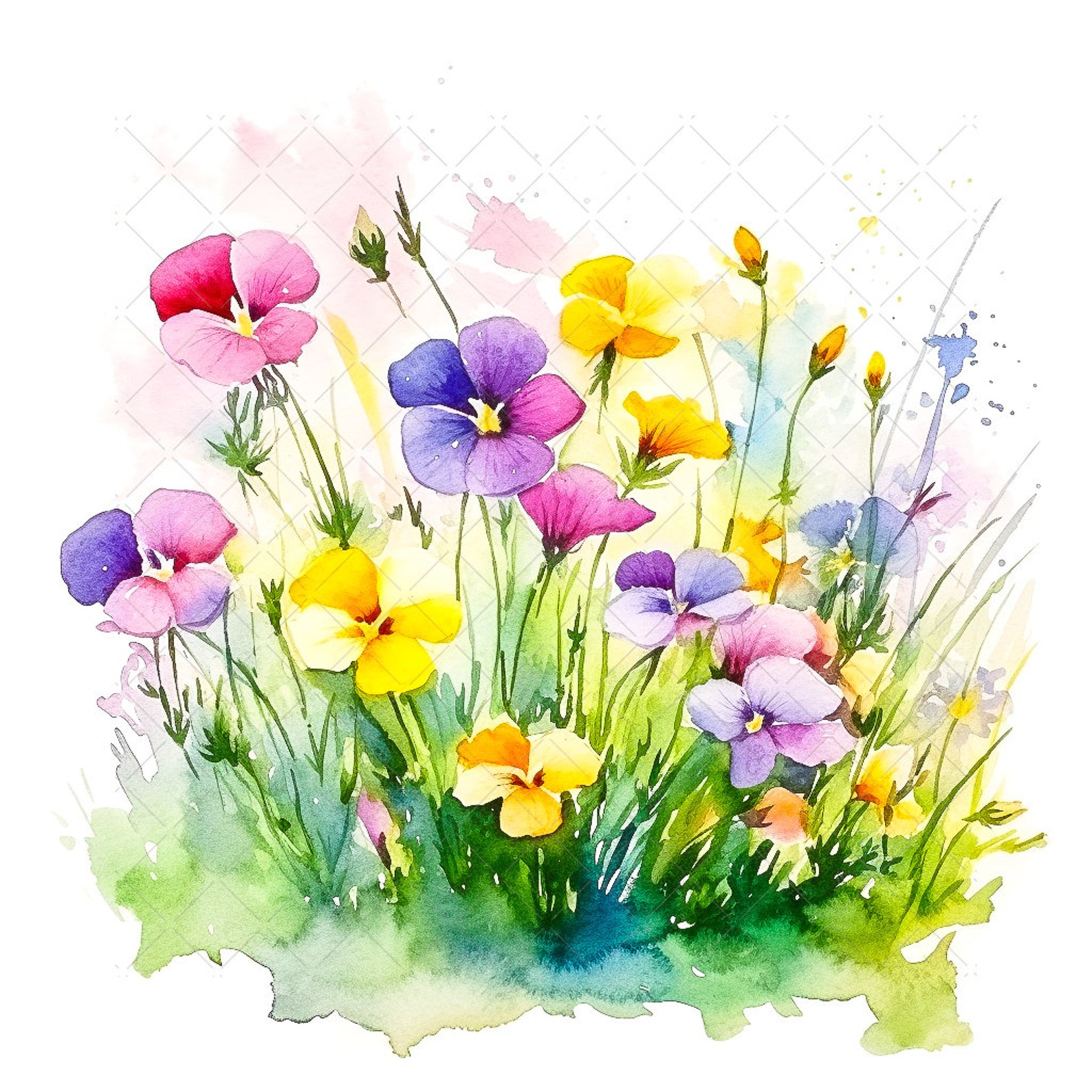 Primrose Flowers in Flowerbed Bundle Clipart, 10 High Quality Jpgs ...