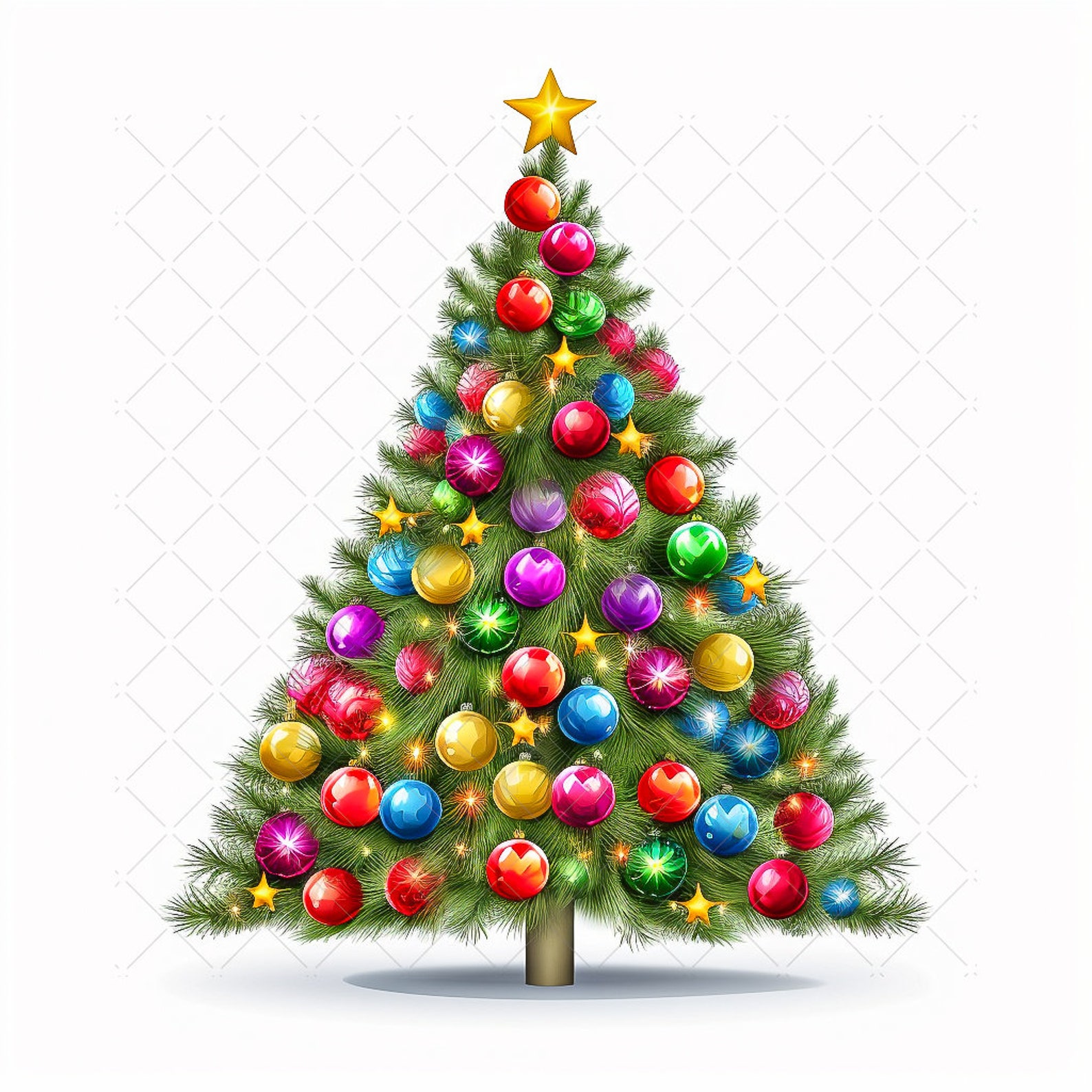 Illustrations Christmas Trees Bundle Clipart, 10 High Quality Jpgs ...