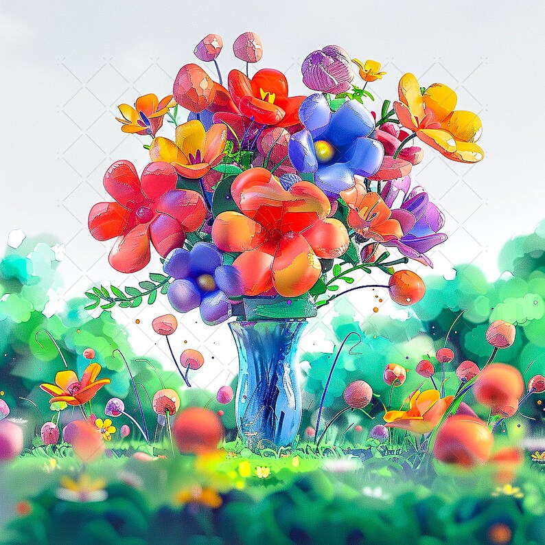 Animated Mixed Flowers Bouquet Bundle Clipart, 10 High Quality Jpgs ...