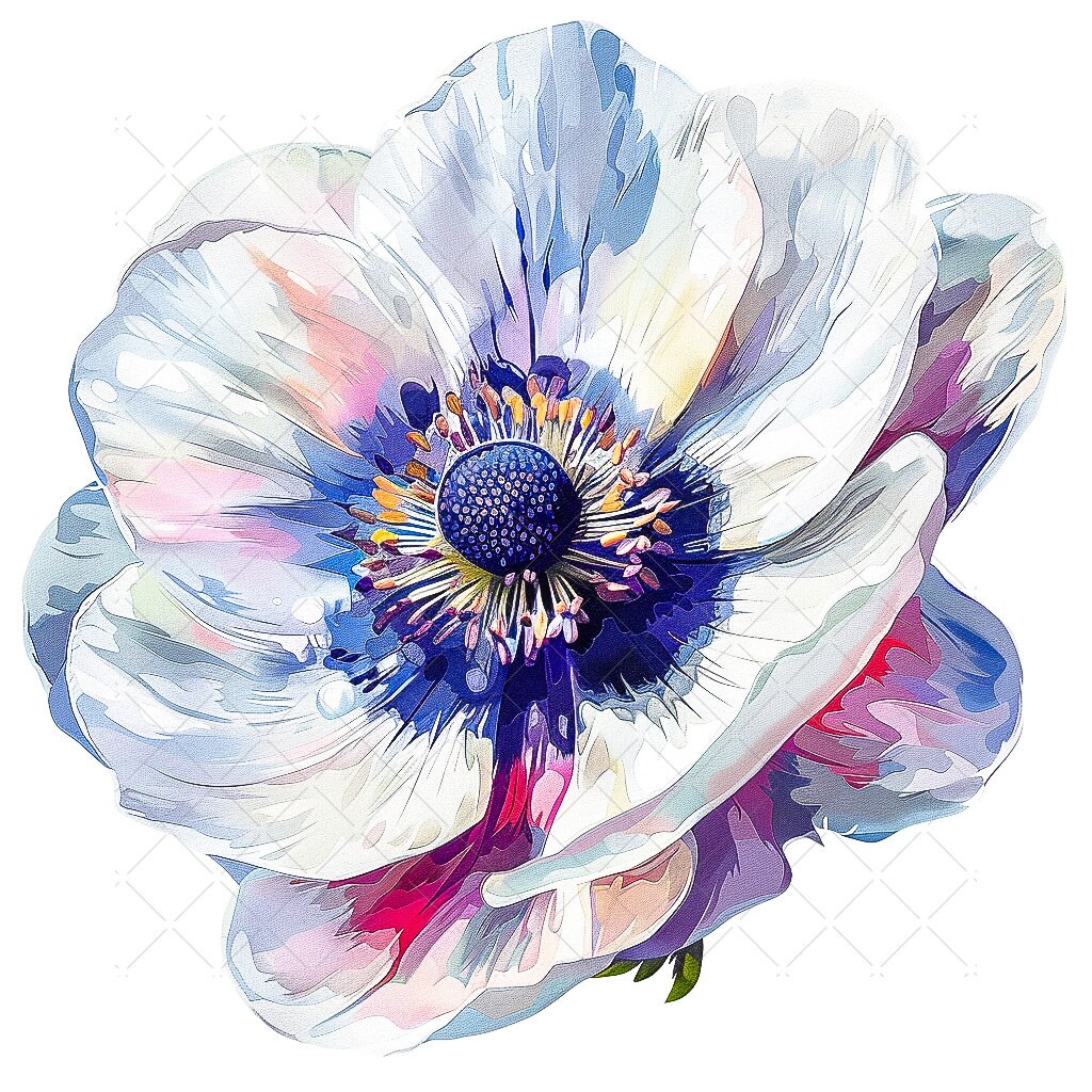 Single Flower Bundle Clipart, 10 High Quality Jpgs, Watercolor Flower ...