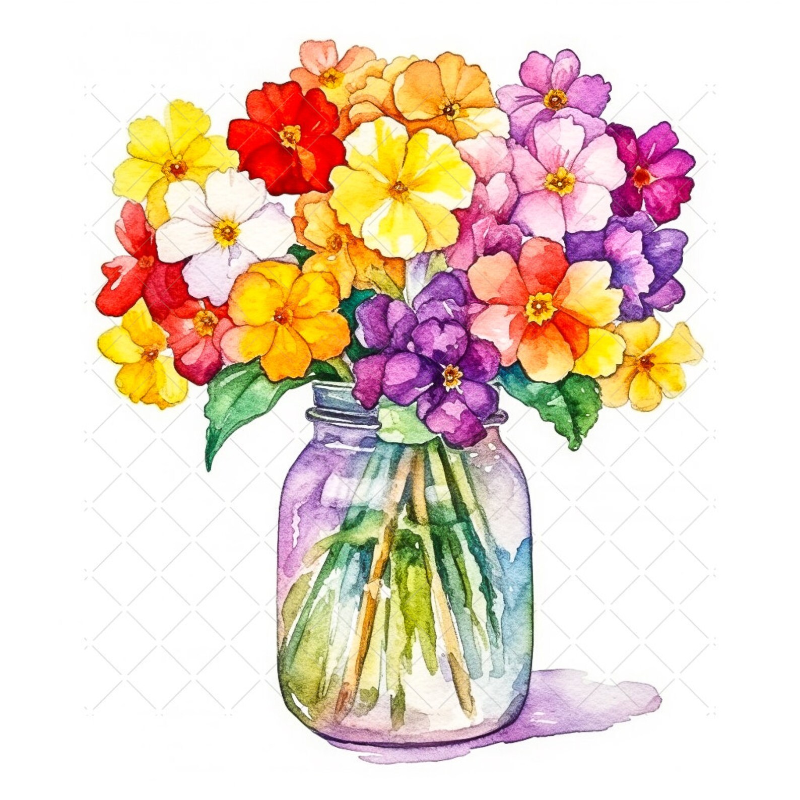 Vase of Primrose Flowers in Vase Bundle Clipart, 10 High Quality JPG ...