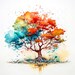 Watercolor Fall Vibrant Trees Bundle Clipart, 10 High Quality Jpgs ...