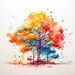 Trees Watercolor Vibrant Bundle Clipart, 10 High Quality Jpgs, Colorful ...