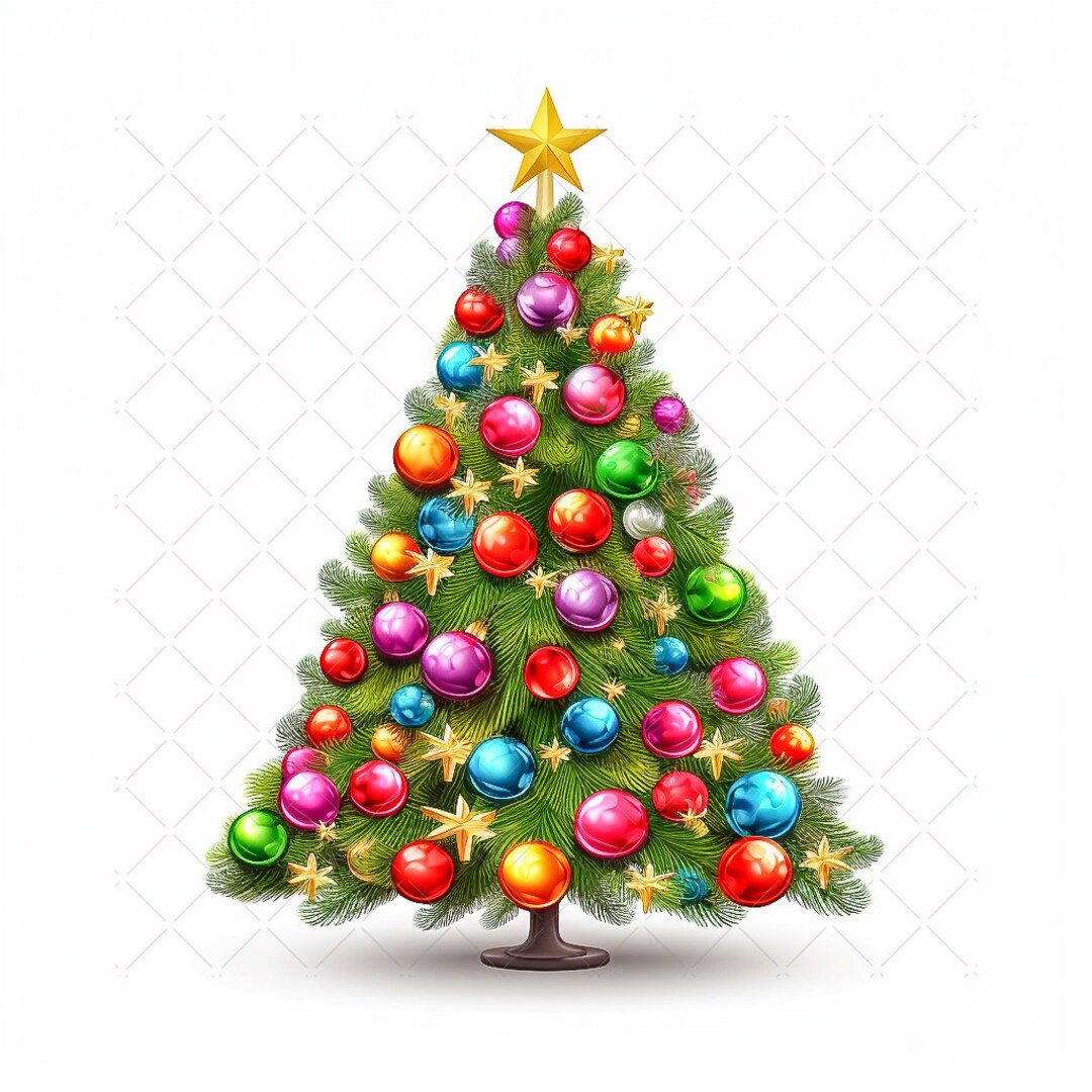 Watercolor Christmas Trees Bundle Clipart, 10 High Quality Jpgs ...