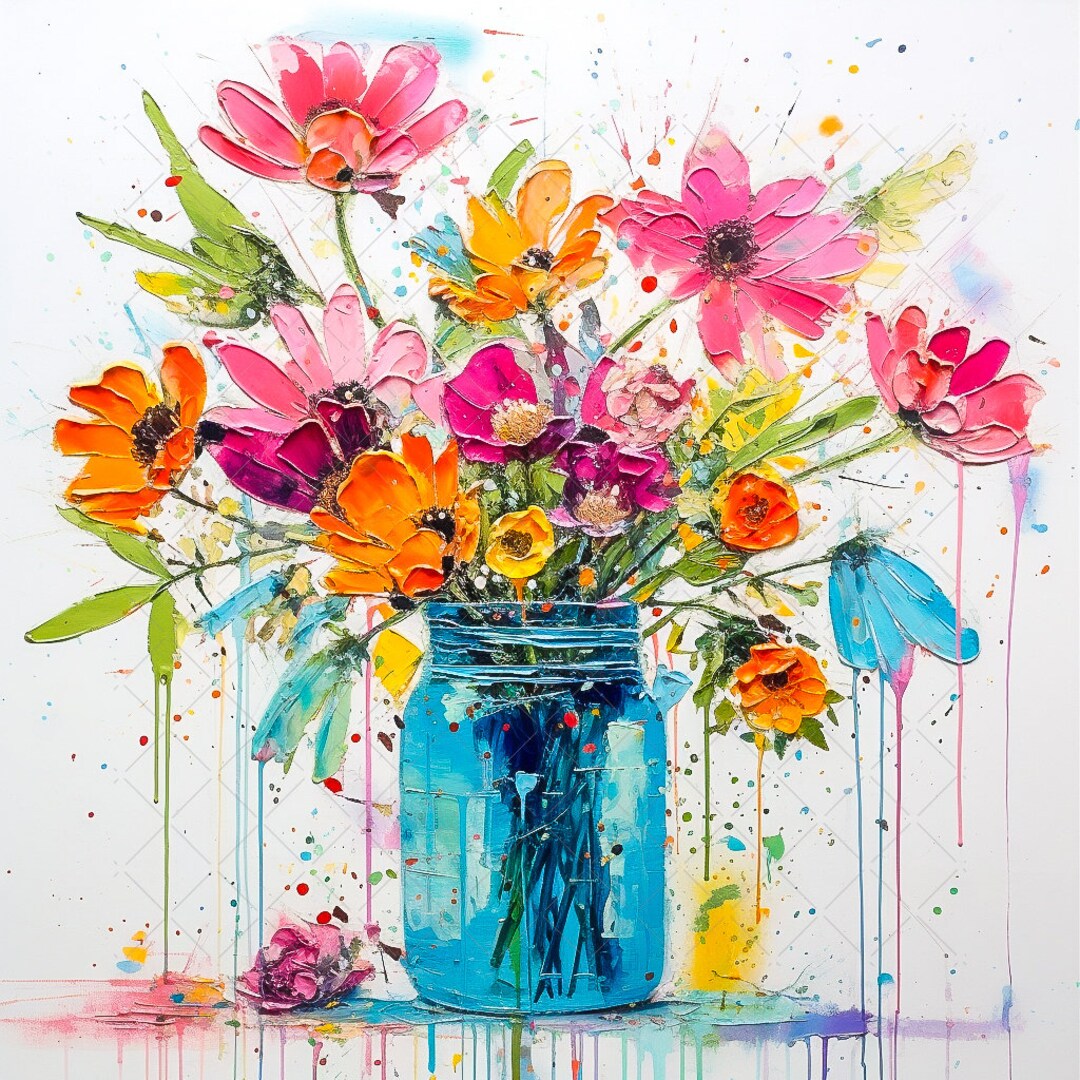 Wild Flowers Bundle Clipart, 10 High Quality Jpgs, Watercolor Flower in ...