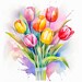 Watercolor Tulips Clipart Bundle, Vibrant Floral Art (digital Download ...