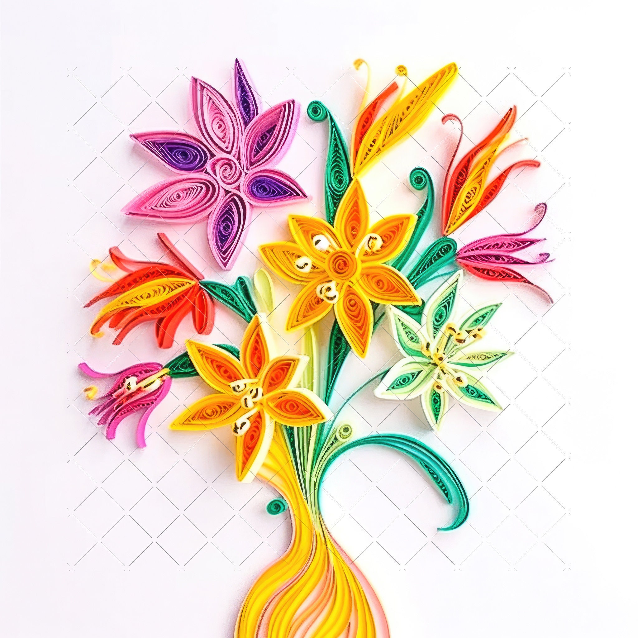Lillies Flower Bouquet in Vase Bundle Clipart, 10 High Quality Jpgs ...