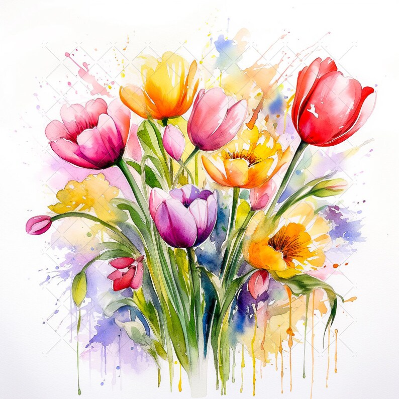 Wild Flowers Bundle in Flowerbed Clipart, 10 High Quality Jpgs ...