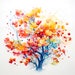 Watercolor Fall Vibrant Trees Bundle Clipart, 10 High Quality Jpgs ...