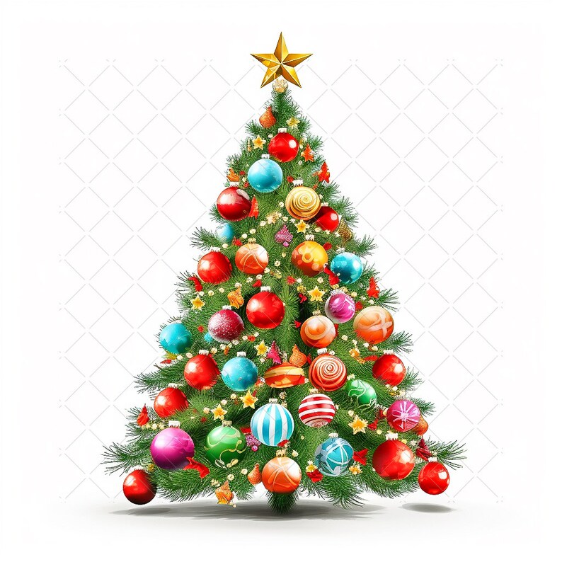 Illustrations Christmas Trees Bundle Clipart, 10 High Quality Jpgs ...