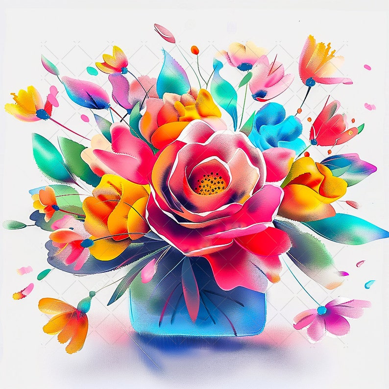 Animated Mixed Flowers Bouquet Bundle Clipart, 10 High Quality Jpgs ...