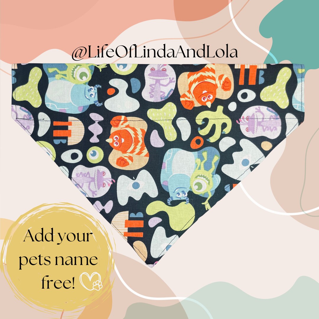 Monster's Inc. Over-the-collar Pet Bandana, Pixar, Sully, Mike, Boo ...