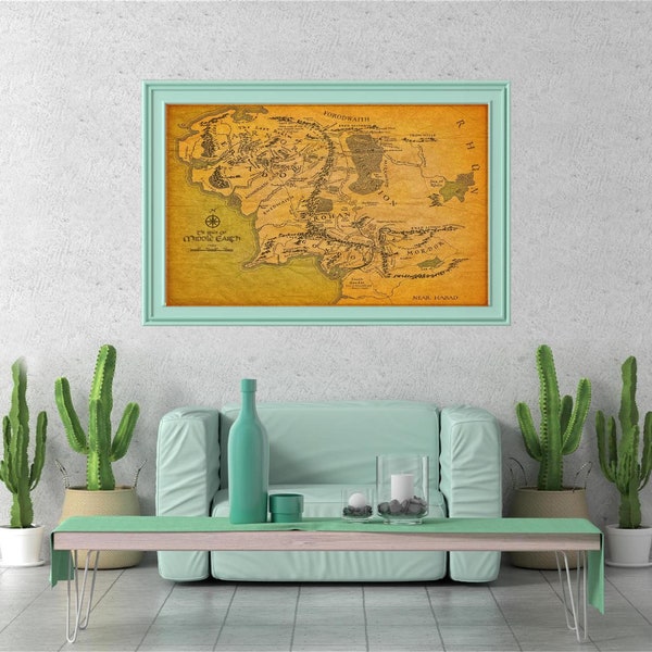 Fabric Map of Middle Earth Map - Etsy