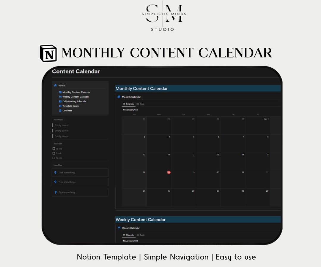 Social Media Content Planner Template Content Creator Planner Social ...