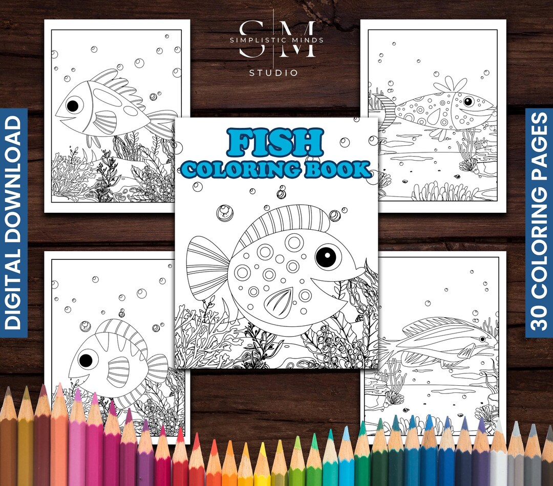 Fish Coloring Worksheets Bundle | Printable PDF | Fun Creative Activity ...