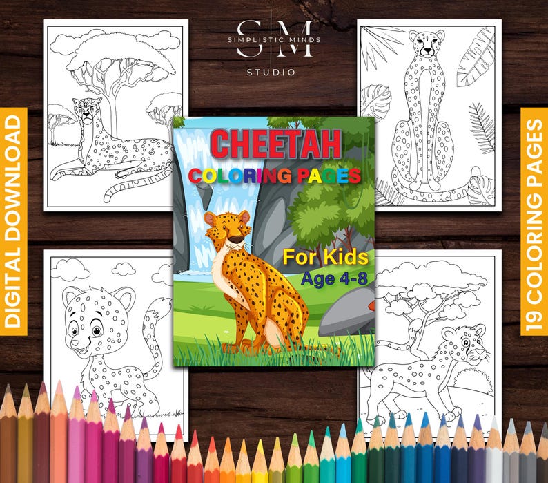 Cheetah Coloring Worksheets Bundle | Printable PDF | Fun Creative ...