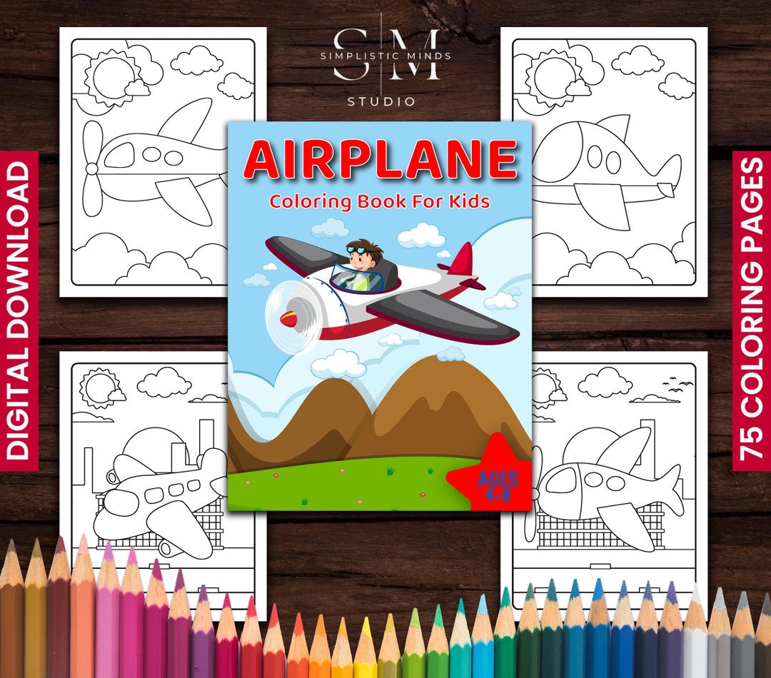 Airplane Coloring Worksheets Bundle | Printable Learning Pages ...