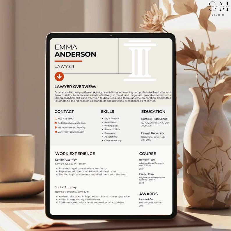 Modern Resume & Cover Letter Template | Clean Canva CV - Etsy
