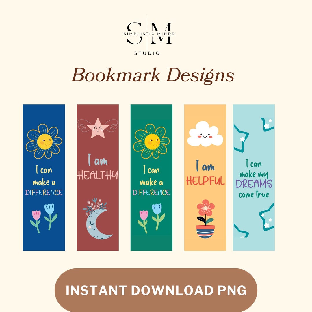 Affirmation Bookmark Set, Digital Download Bookmarks, Positive Quote ...