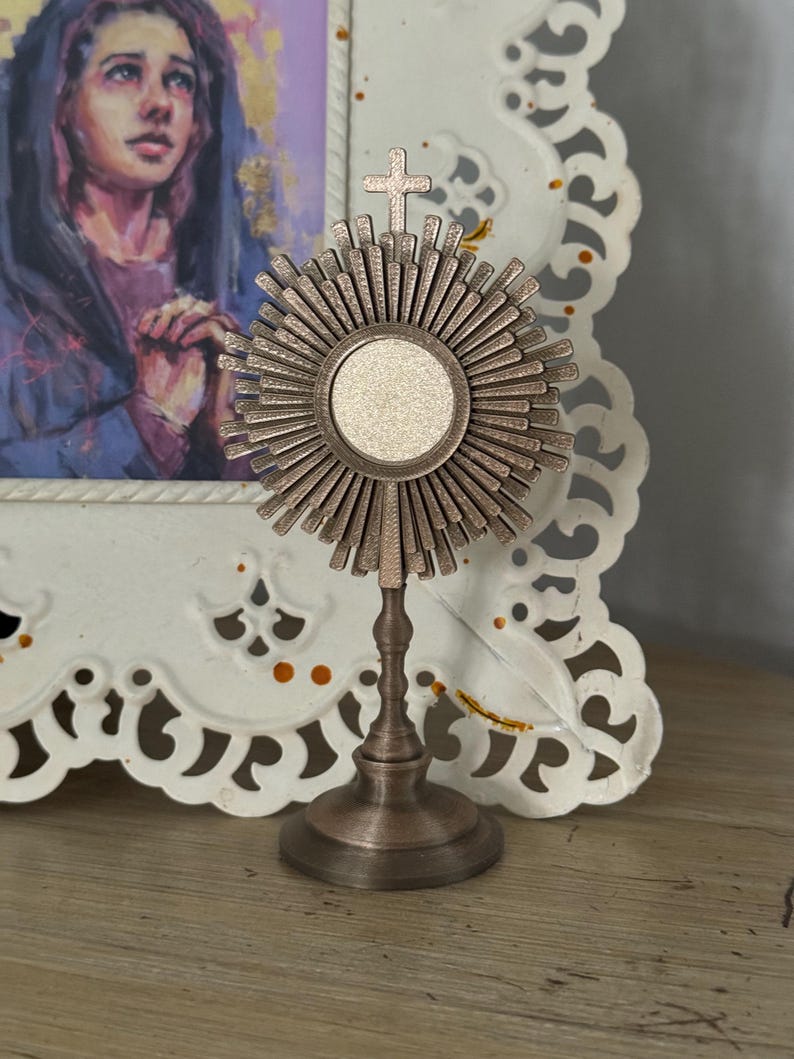 Gold & Bronze Monstrance: Religious Home Decor (5.5" X 2.75") - Etsy