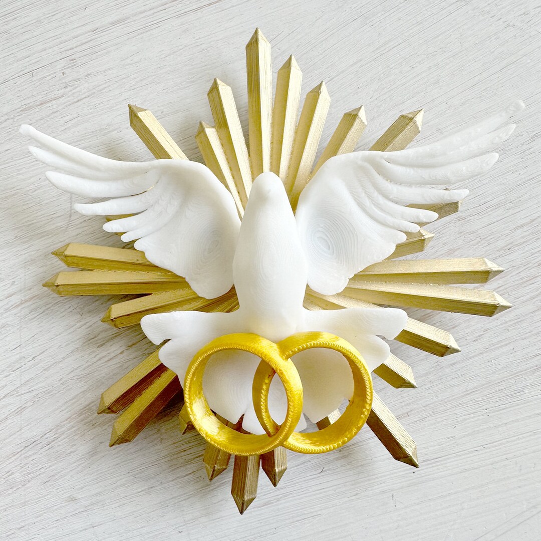 Wedding Rings Holy Spirit Cake Topper / Floral Ornament - Etsy