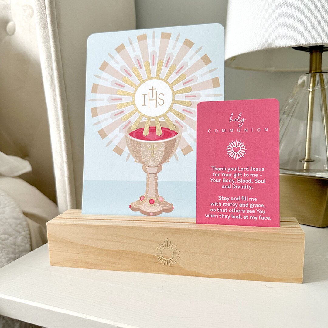 Girls – First Holy Communion Prayer Block, Eucharist & Chalice Art ...