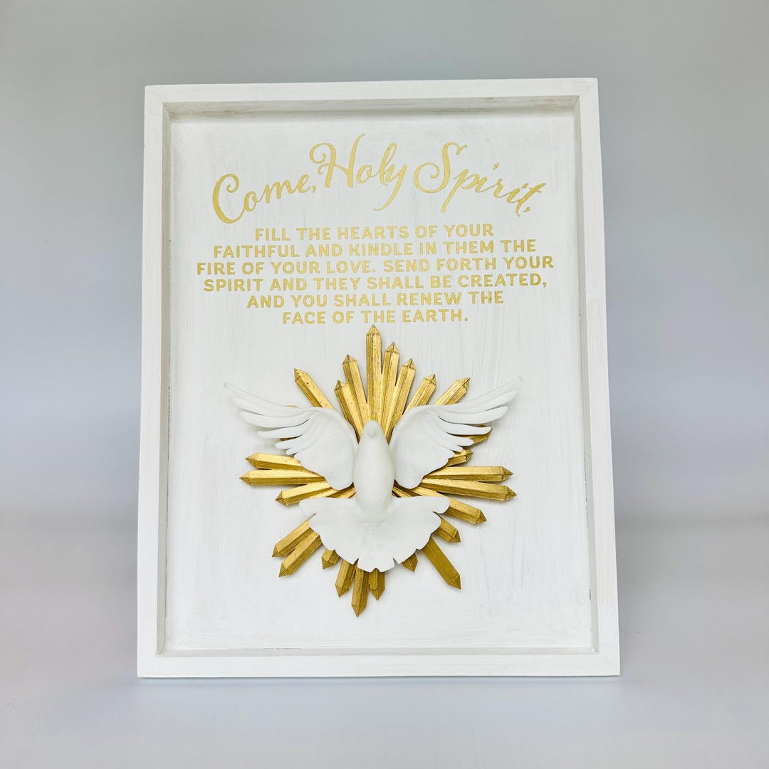 Come Holy Spirit Prayer With Radiant Dove Framed Artwork - Etsy