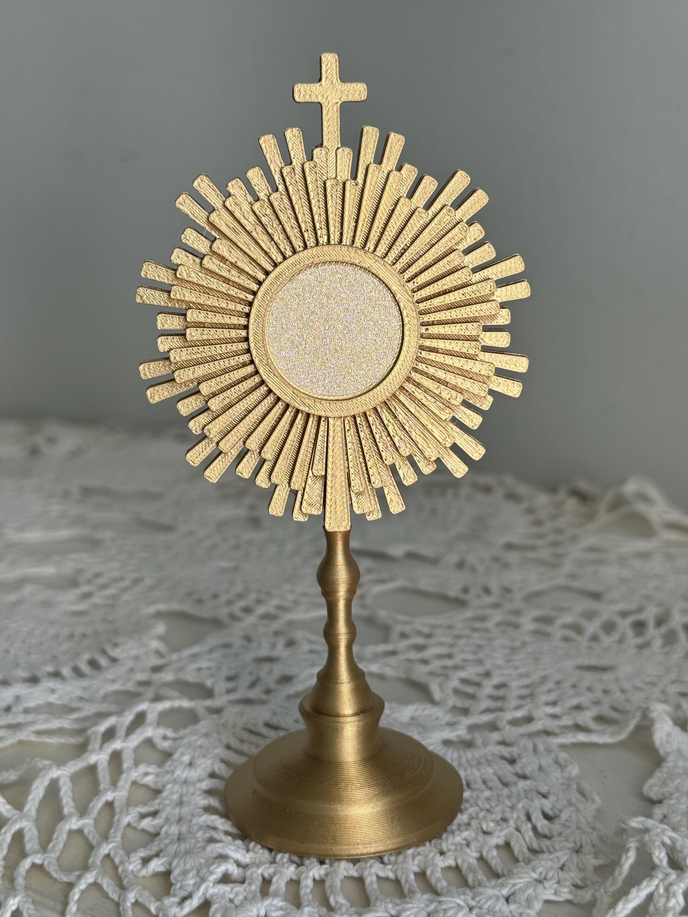 Gold & Bronze Monstrance: Religious Home Decor (5.5" X 2.75") - Etsy