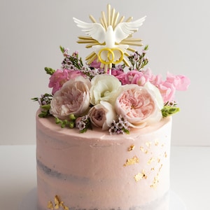Wedding Rings Holy Spirit Cake Topper / Floral Ornament - Etsy