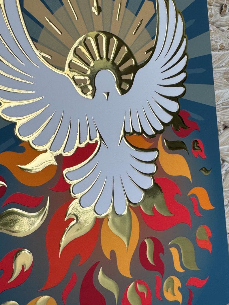Holy Spirit Dove 5x7 Card, Confirmation, Pentacost With Flames ...