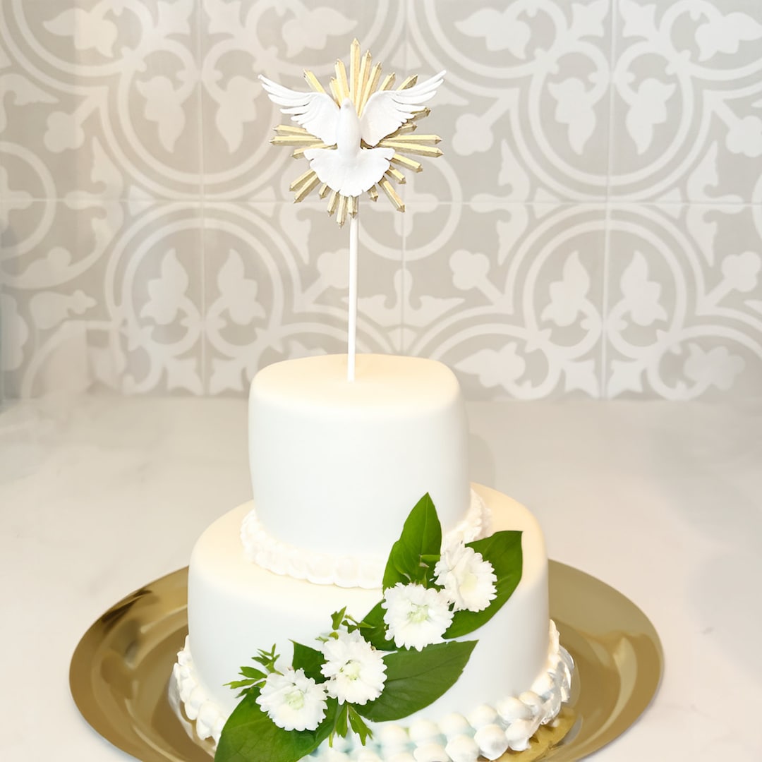 Holy Spirit Cake Topper / Floral Ornament - Etsy